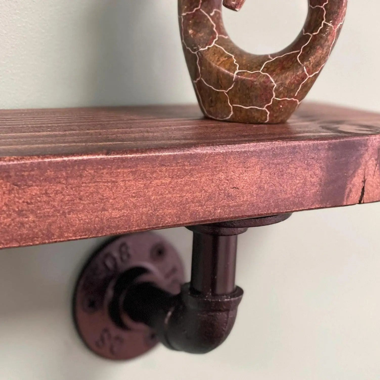 Rustic Shelf with Cast Iron Pipe Brackets | 11cm – Urban Reclamation