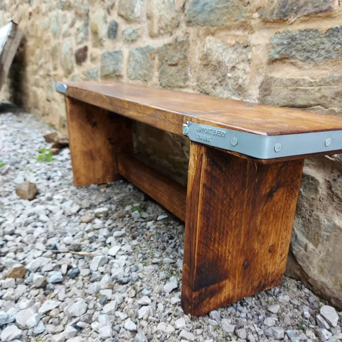 Rustic Style Scaffold Board Bench - Urban Reclamation